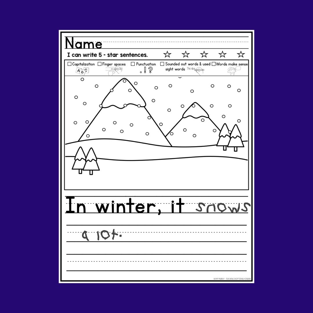 Winter Writing Prompts – Kindergarten Toolbox