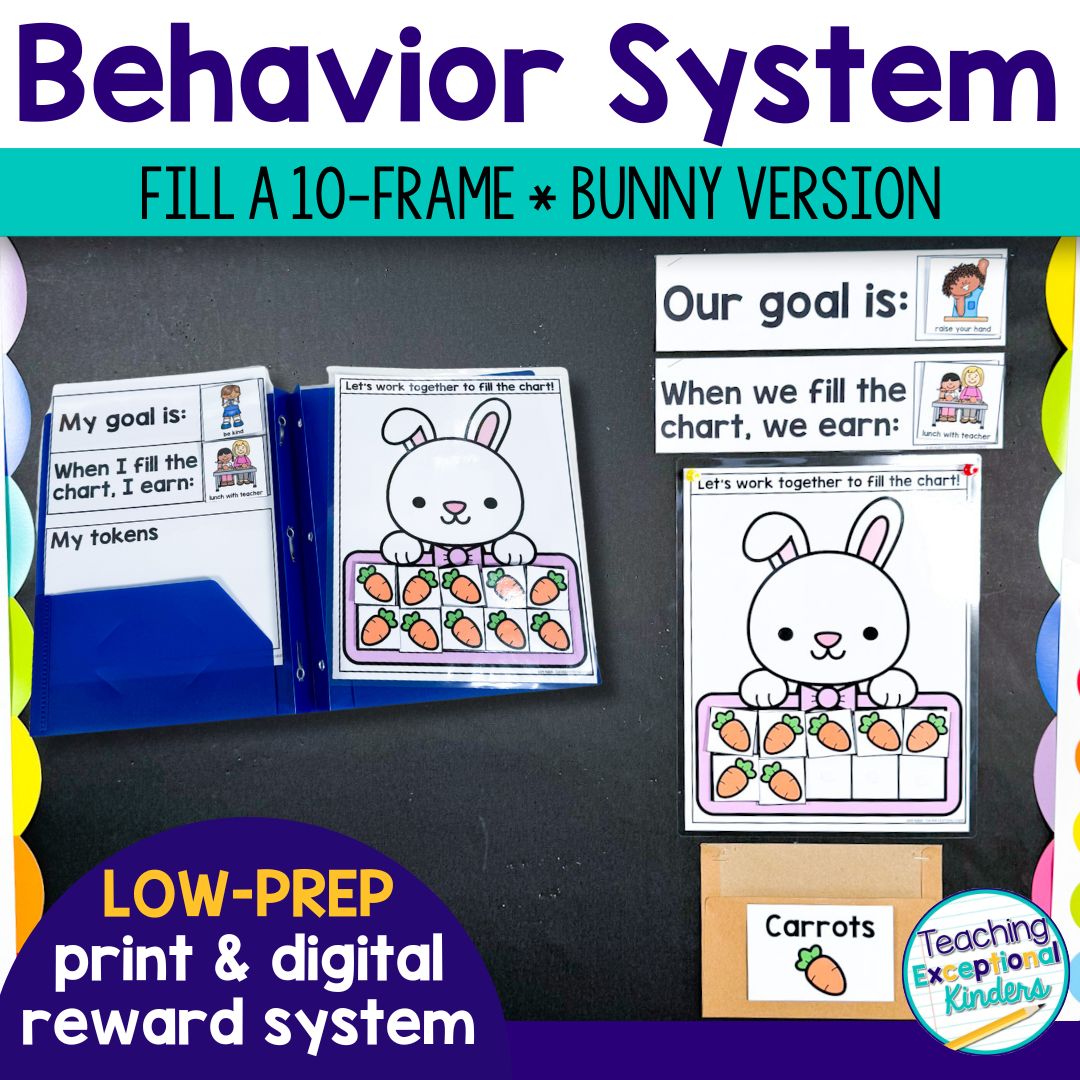 Bunny Spring 10 Frame Behavior System – Kindergarten Toolbox