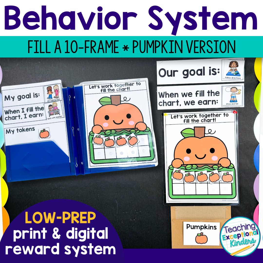 Pumpkin Fall 10 Frame Behavior System - Kindergarten Toolbox