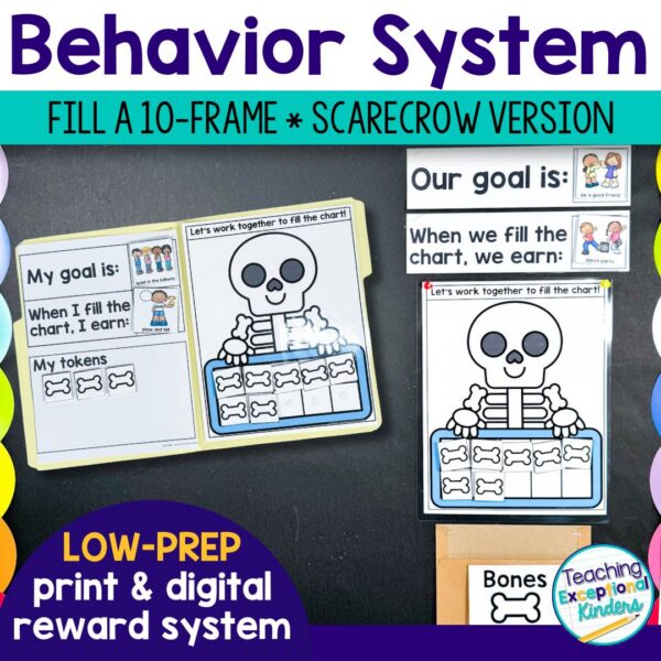 Skeleton Halloween 10 Frame Behavior System – Kindergarten Toolbox