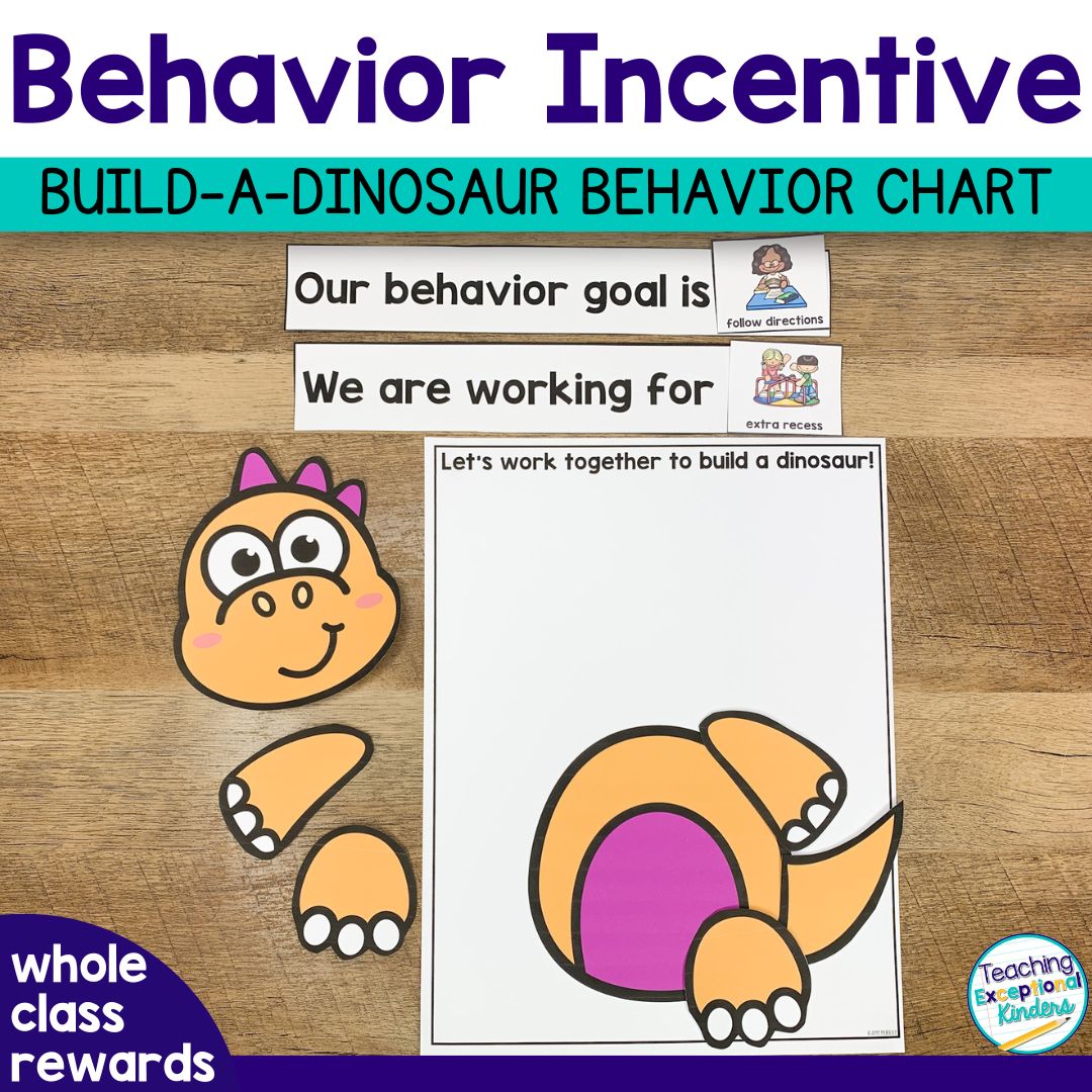 Dinosaur Build a Reward Behavior Chart - Kindergarten Toolbox
