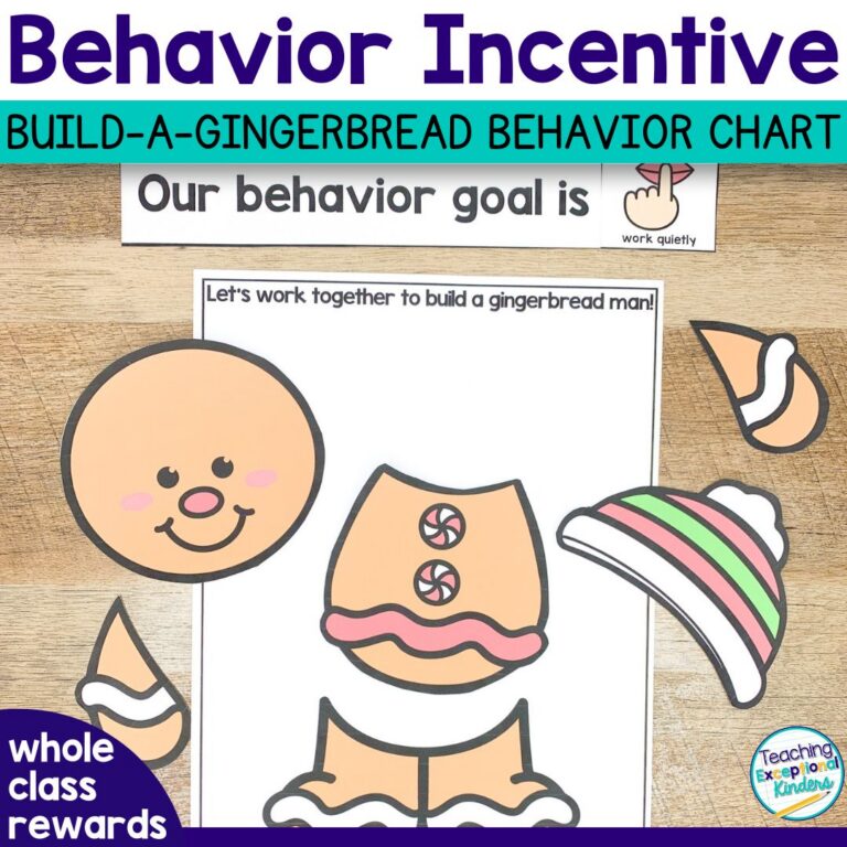 Gingerbread Man Build a Reward Behavior Chart - Kindergarten Toolbox