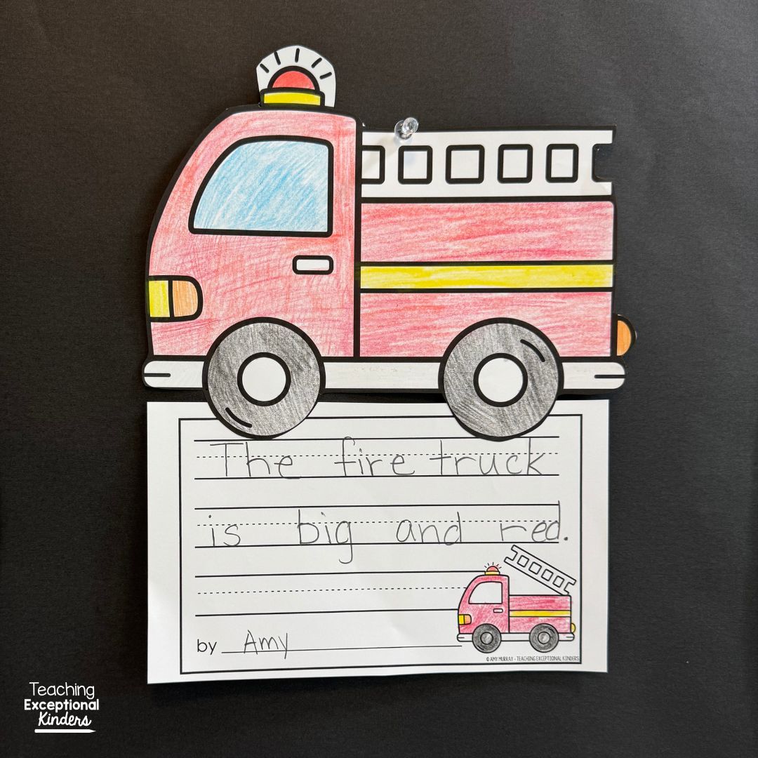Fire Truck Writing Craft – Kindergarten Toolbox
