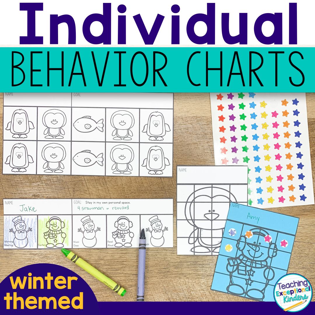 Individual Behavior Sticker Charts Winter - Kindergarten Toolbox