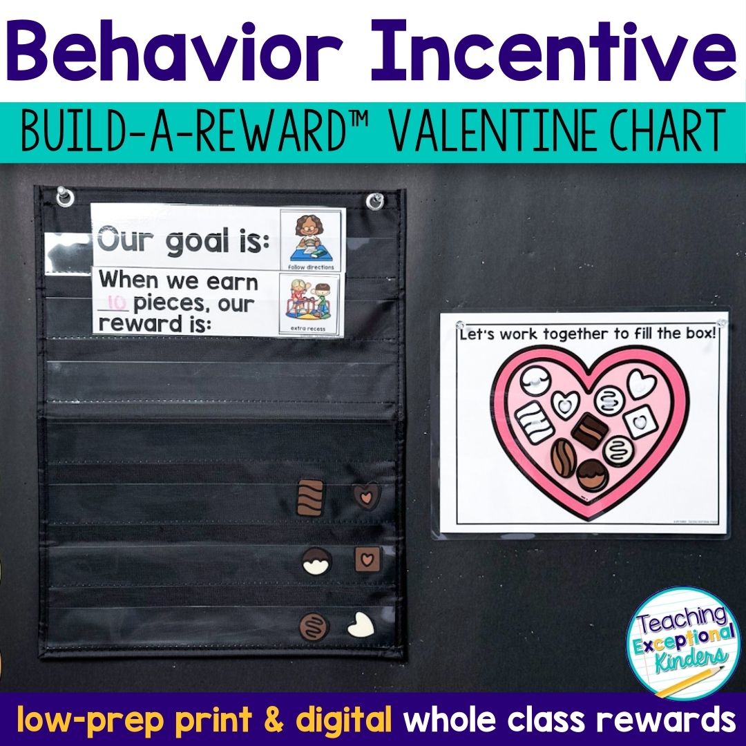 Valentine Chocolate Build a Reward Scene Behavior Chart - Kindergarten ...